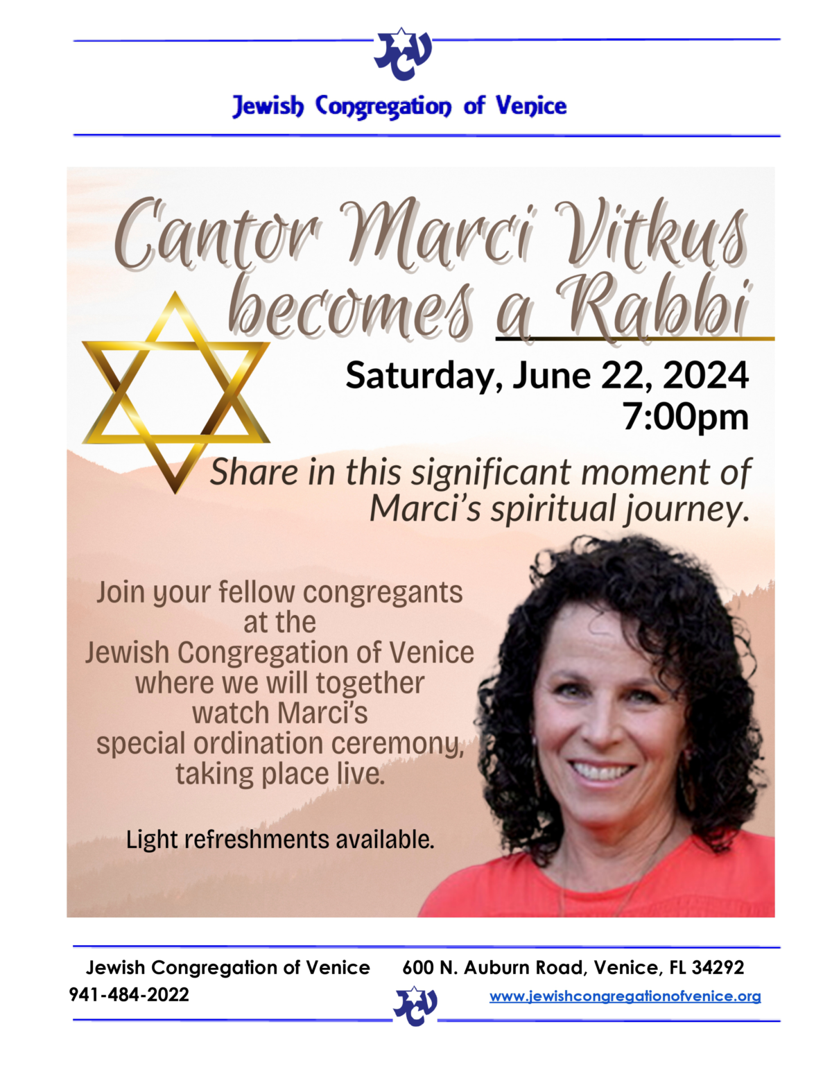 Cantor Marci’s Ordination: Saturday Evening | Jewish Congregation of ...